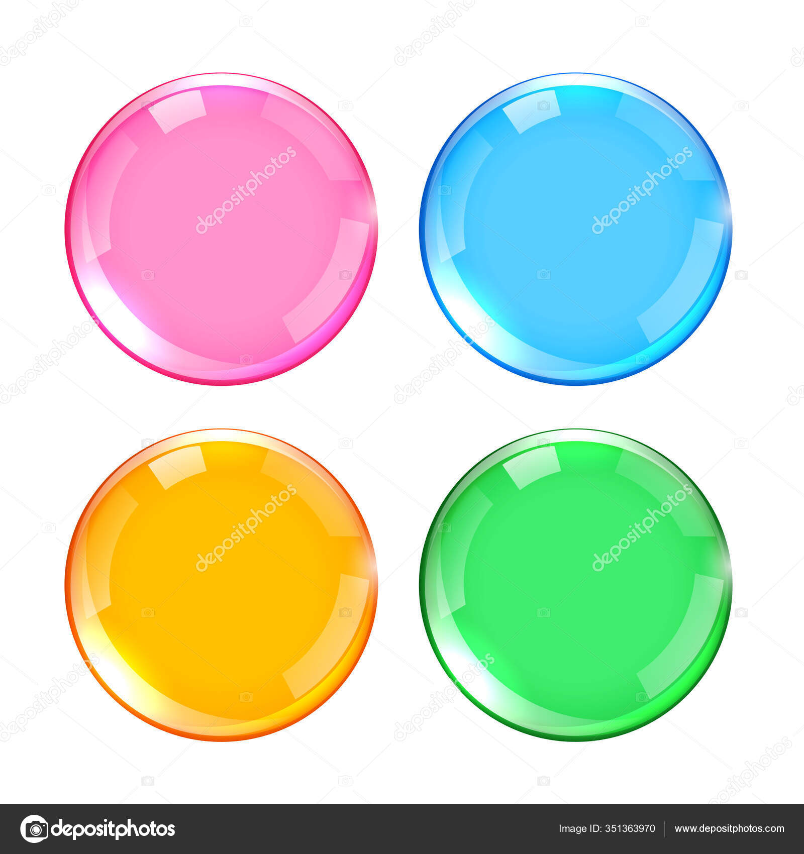 Four Colors Shiny Glossy Buttons Set Design Stock Vector by ©StarLine 351363970