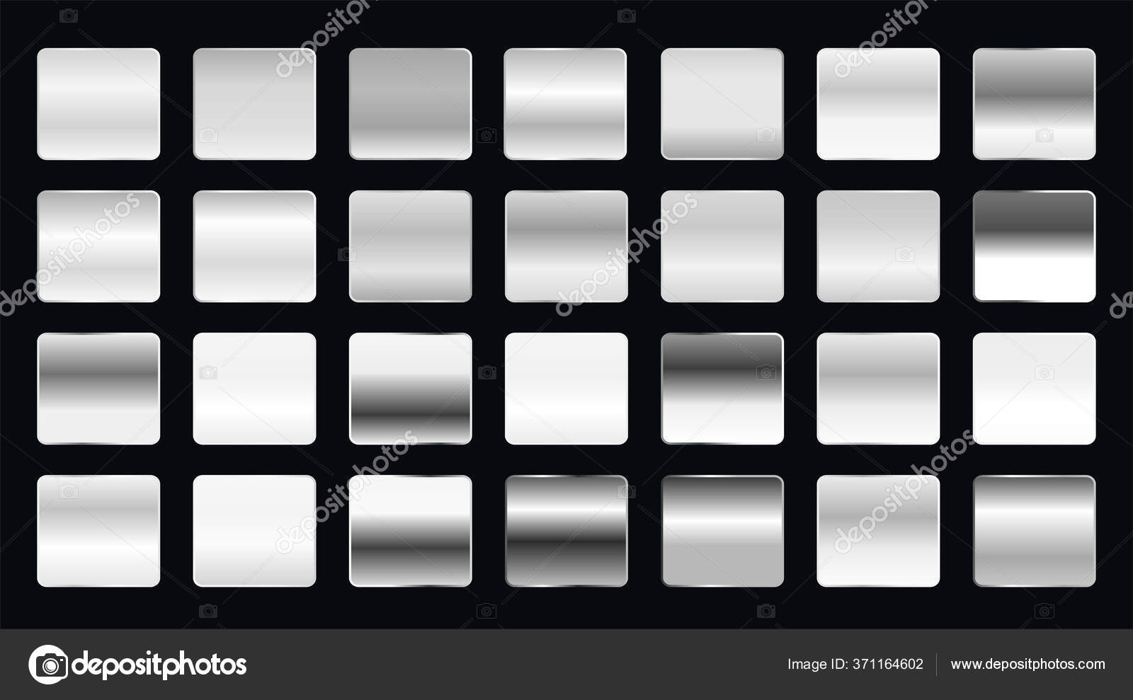 Set Metallic Steel Platinum Gradients — Stock Vector © StarLine #371164602