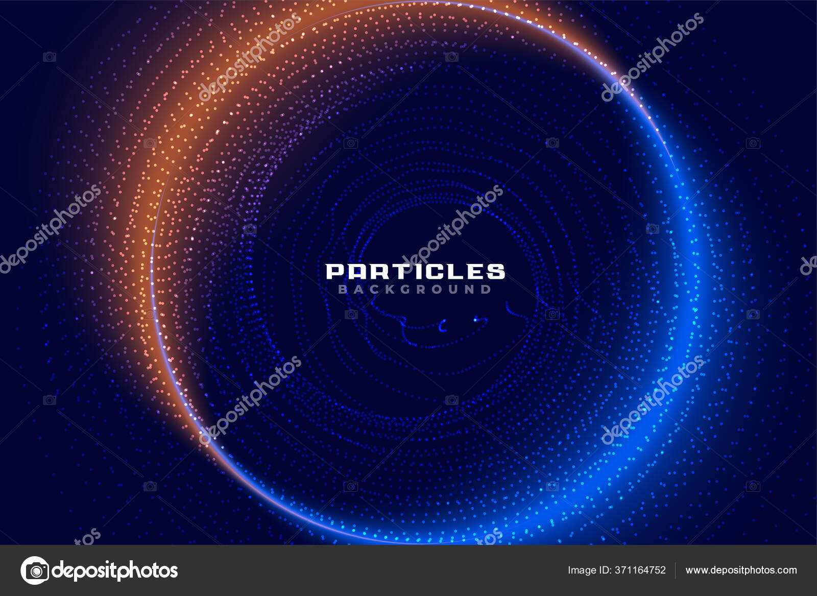 Blue Orange Particles Frame Technology Background — Stock Vector ...