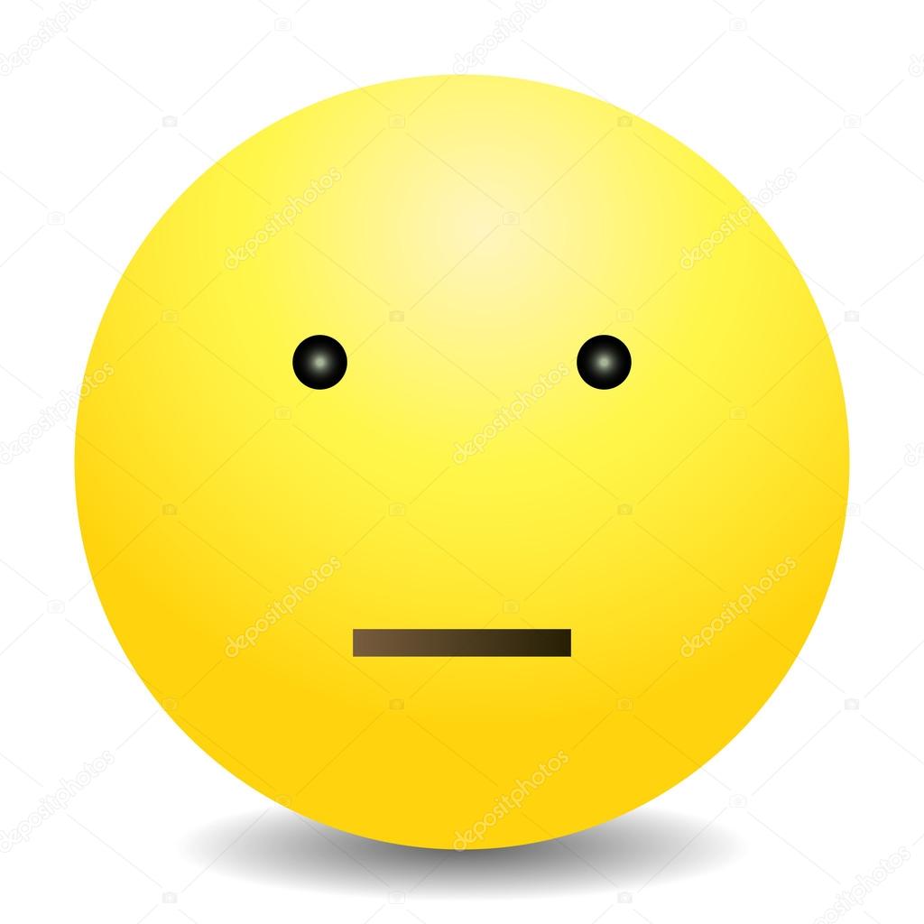 Emoticono amarillo cara apática — Vector de stock © nikiteev #125096386