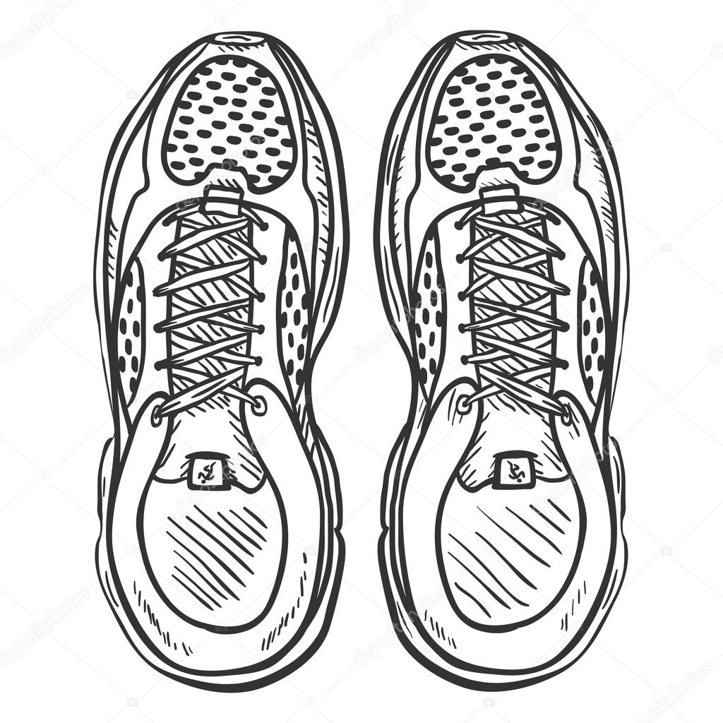 Xc Running Shoe Drawing