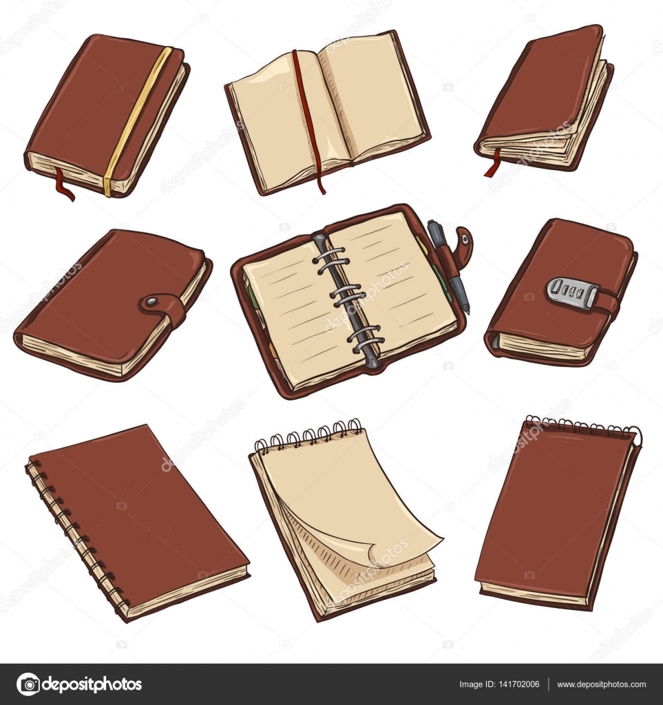 Set of Cartoon Notebooks illustrations — Stock Vector © nikiteev #141702006