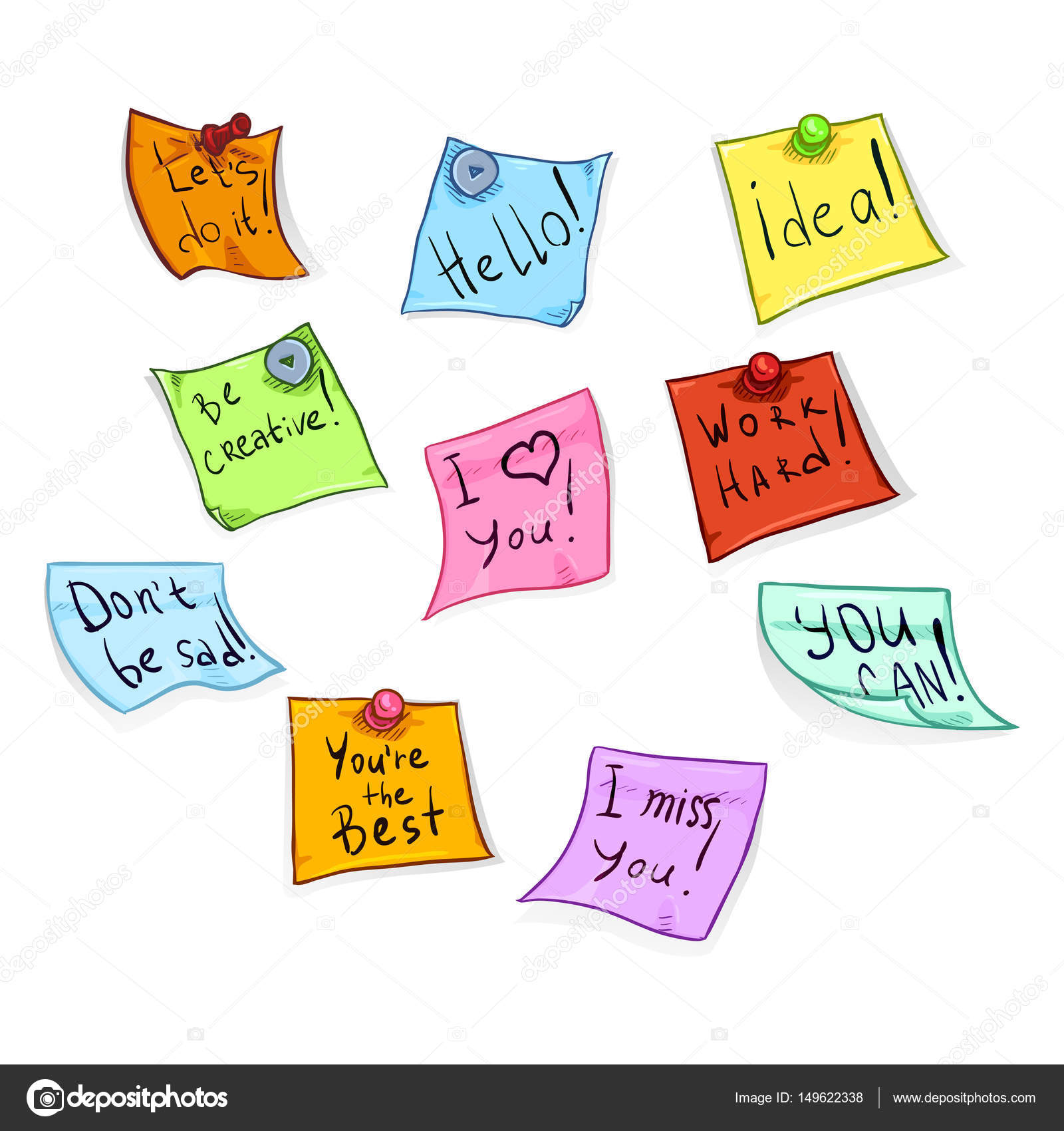 Set of cartoon office stickers Stock Vector by ©nikiteev 149622338