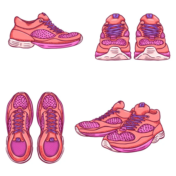 Vector color cartoon illustration - running shoes — Stock Vector ...