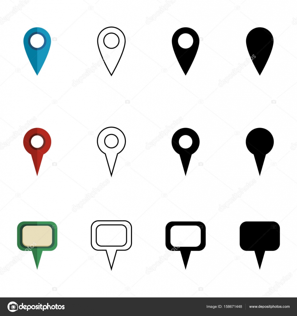 Set of Different Map Markers Stock Vector Image by ©nikiteev #158671448