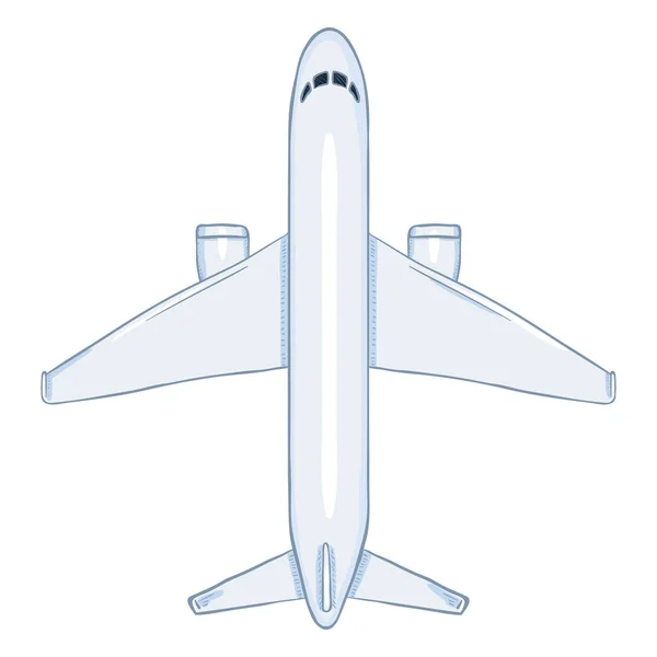 Vector Flat Airplane Illustration Top View Civil Plane Stock Vector ...