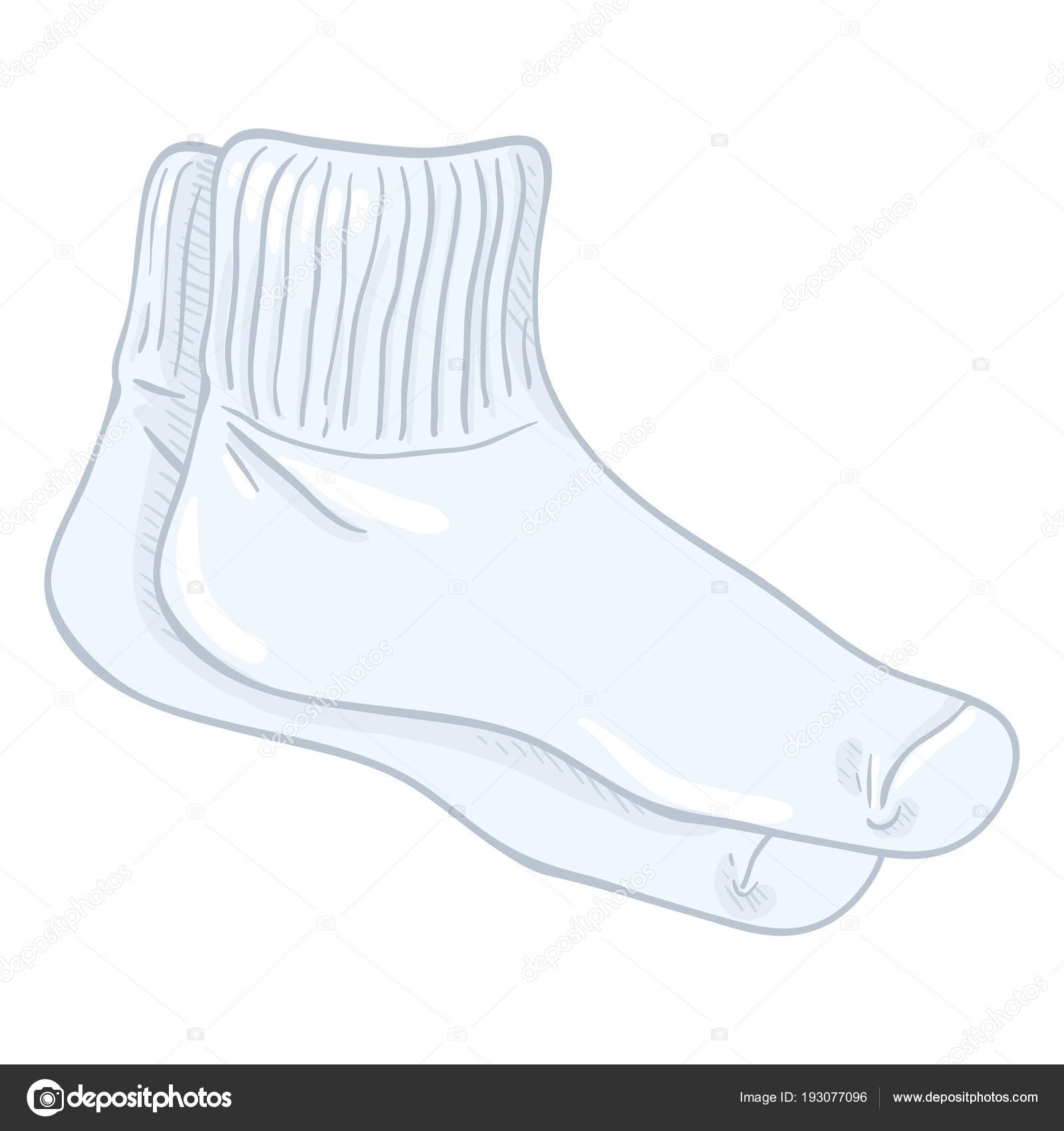 Calcetines Blancos Estilo Deportivo Ilustración Dibujos Animados ...