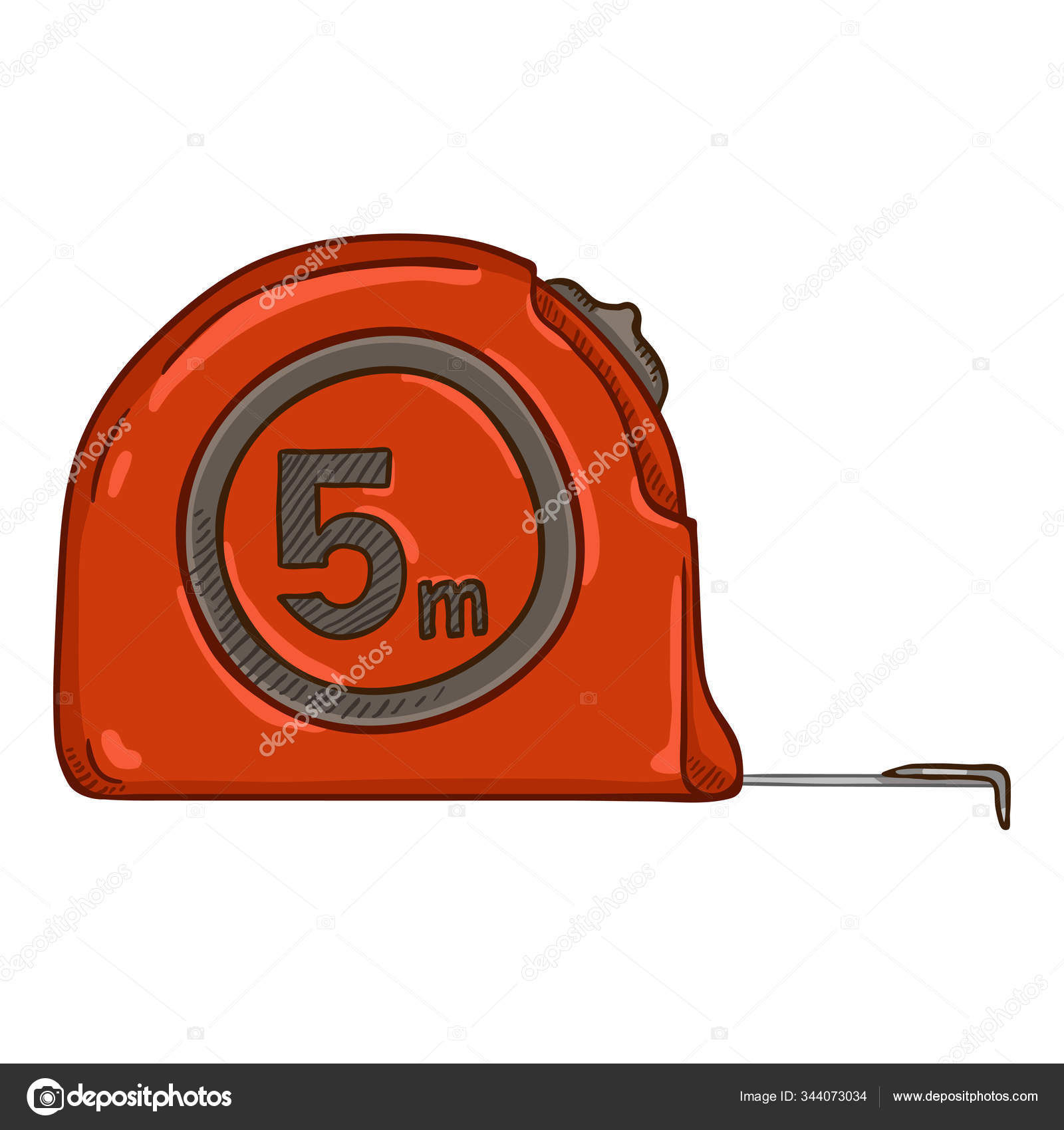 Vector Cartoon Measuring Tape Building Tool Red Tape Line Stock Vector ...