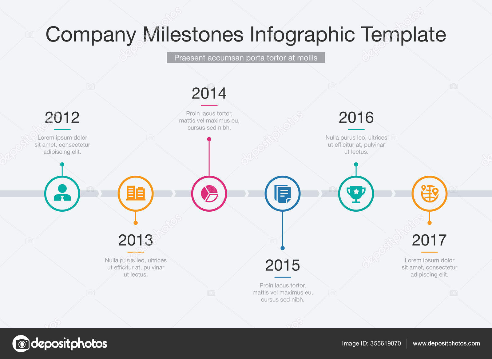 Vector Infographic Company Milestones Timeline Template Stock Vector ...