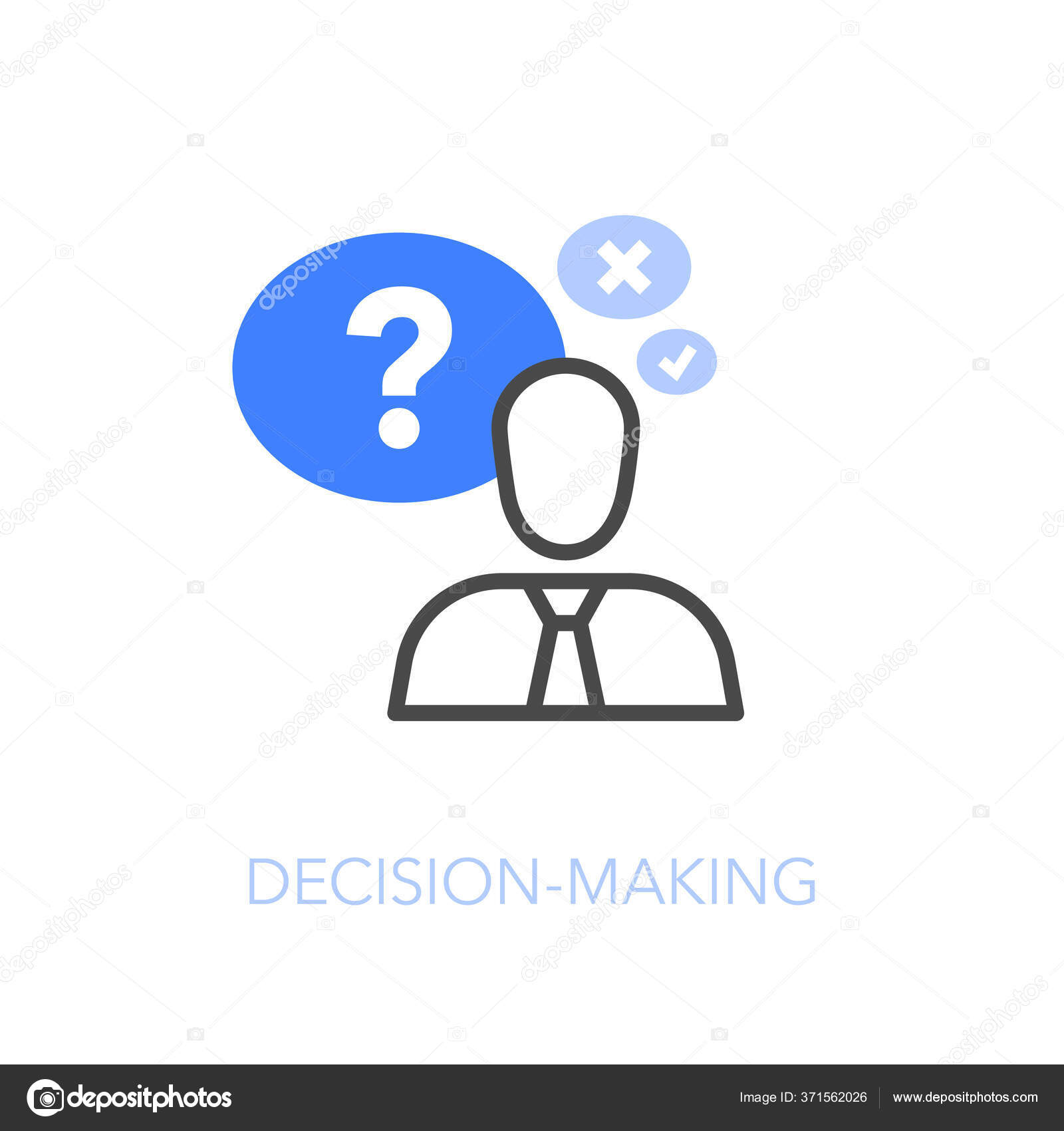 Decision Making Symbol Person Think Bubbles Easy Use Your Website Stock ...