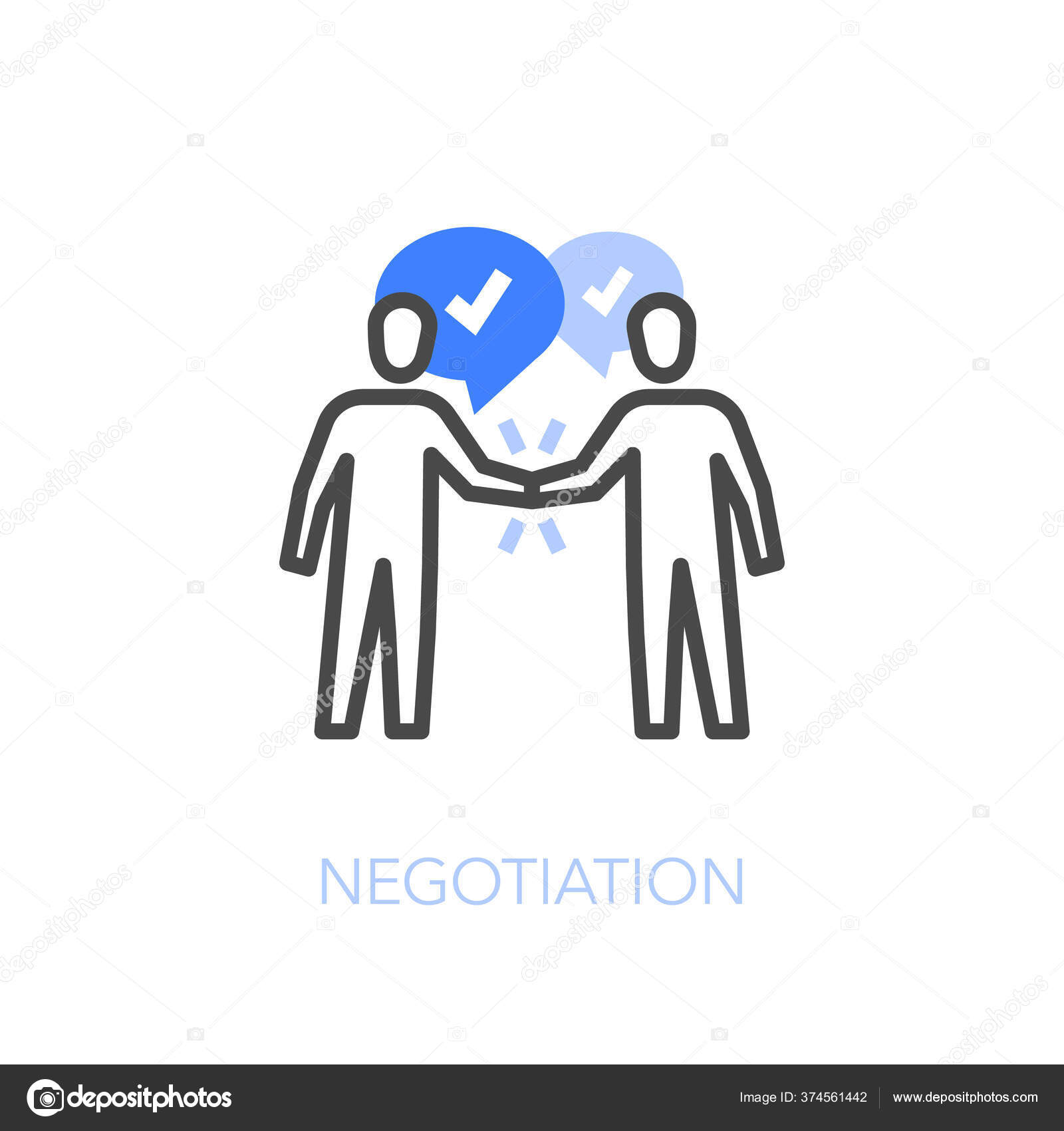 Negotiation Symbol Two People Dialogue Easy Use Your Website ...