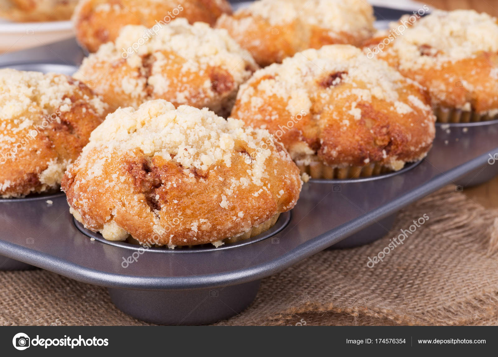 Golden Brown Muffin Closeup Stock Photo by ©chasbrutlag 174576354