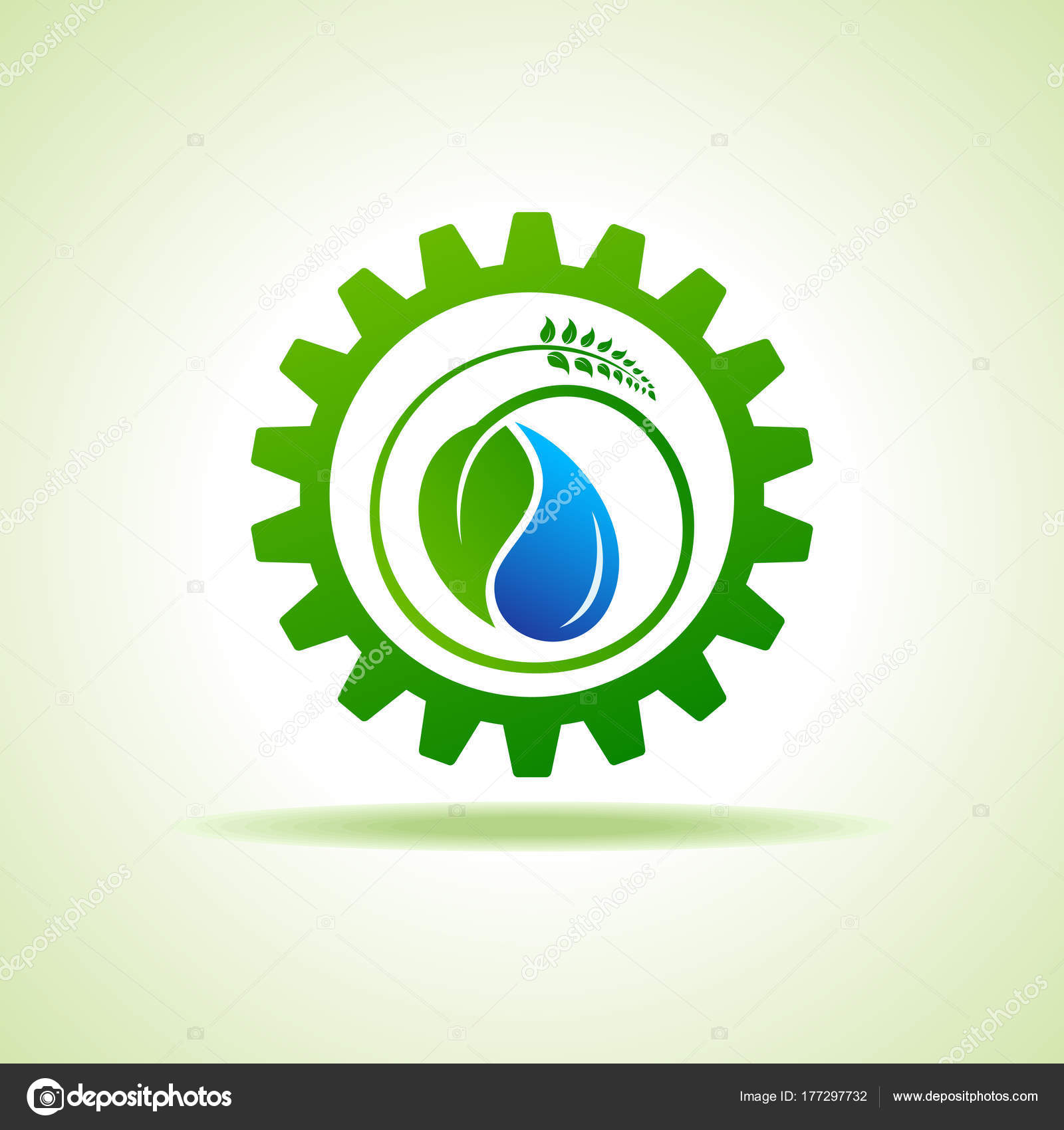 Save Nature and go green concept with eco gear Stock Vector Image by ...
