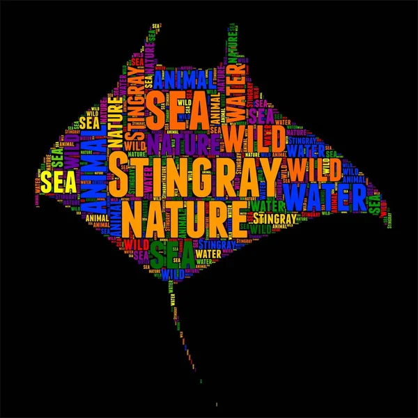 Stingray Typography word cloud colorful Vector illustration — Stock ...