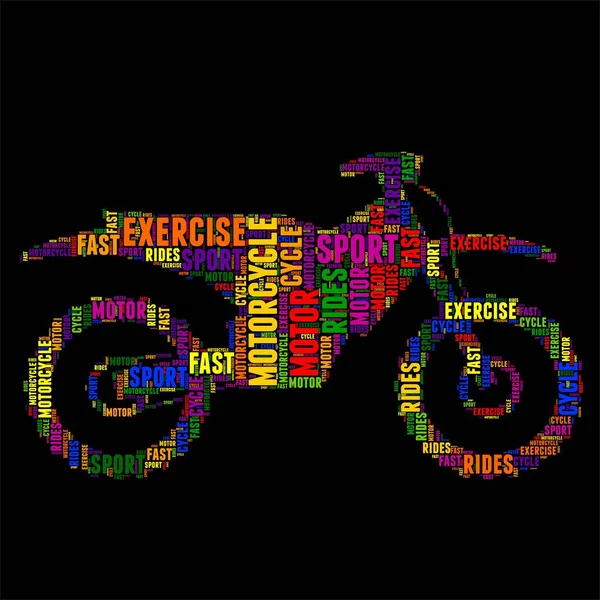 Motorcycle Typography word cloud colorful Vector illustration — Stock ...
