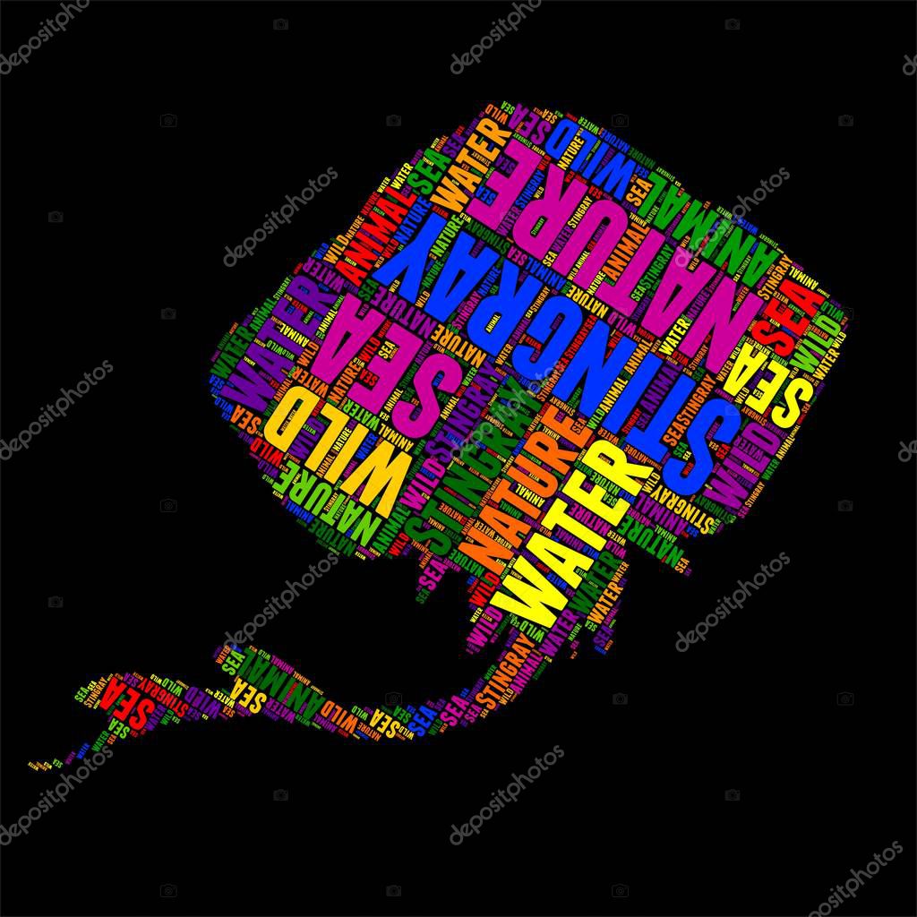 Stingray Typography word cloud colorful Vector illustration — Stock ...