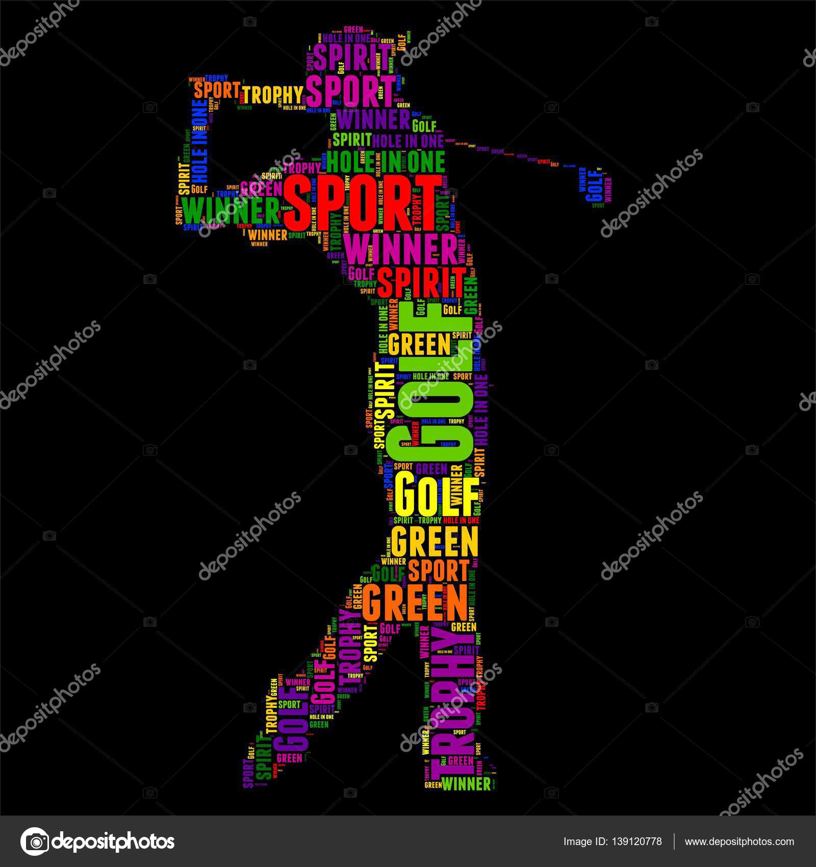 Golf Typography word cloud colorful Vector illustration — Free Stock ...