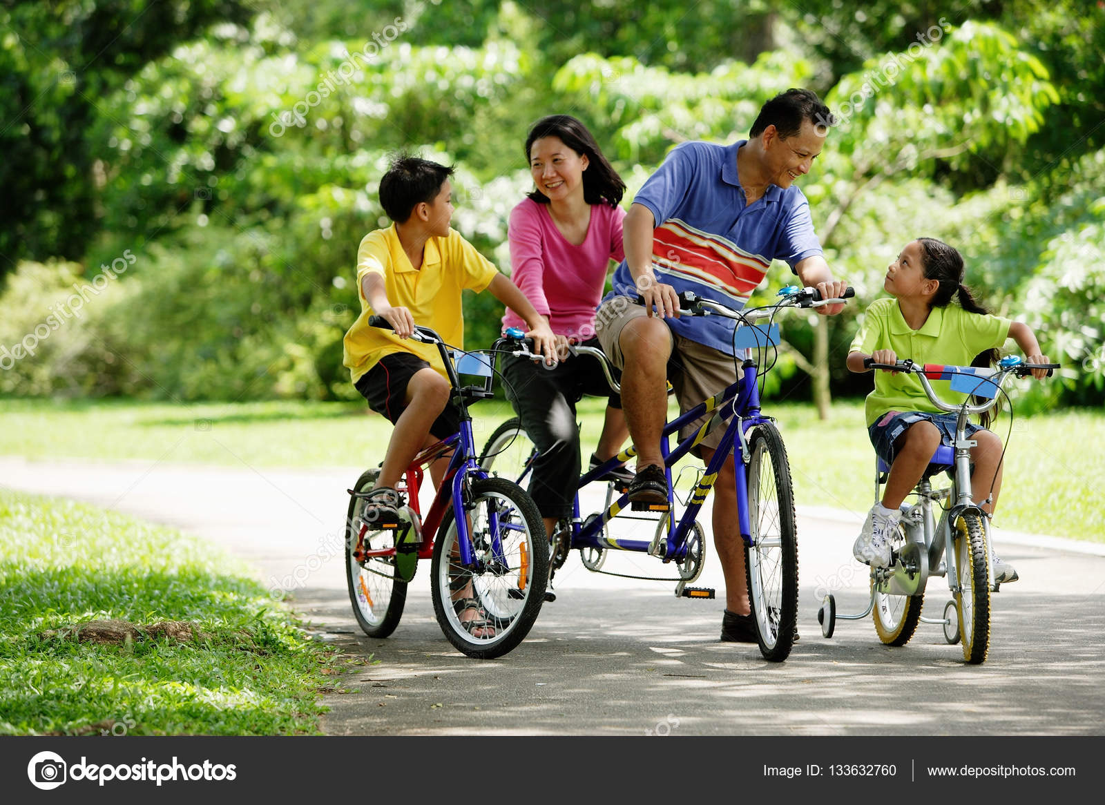 Family Riding Bikes