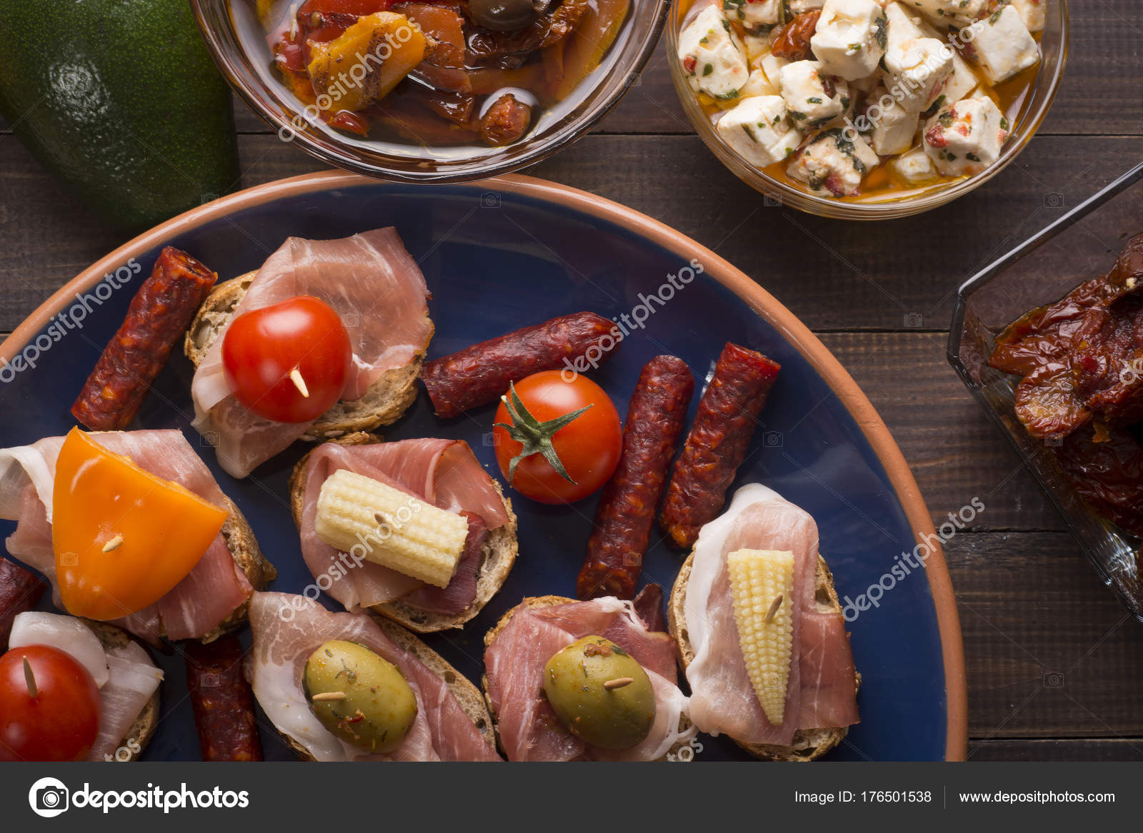 Spanish tapas on table Stock Photo by ©woyzzeck 176501538