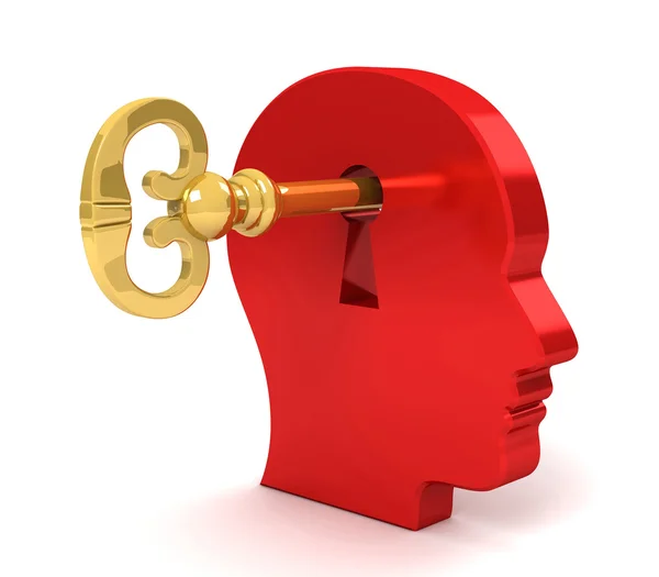 Opening mind with a key concept 3d illustration Stock Illustration by ...