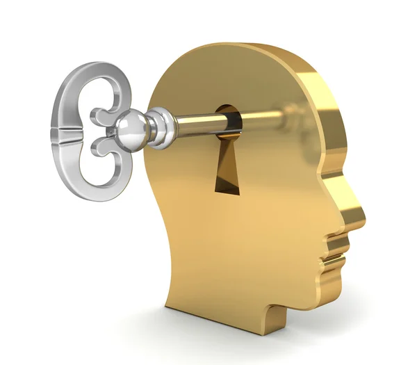 Opening mind with a key concept 3d illustration — Stock Photo ...