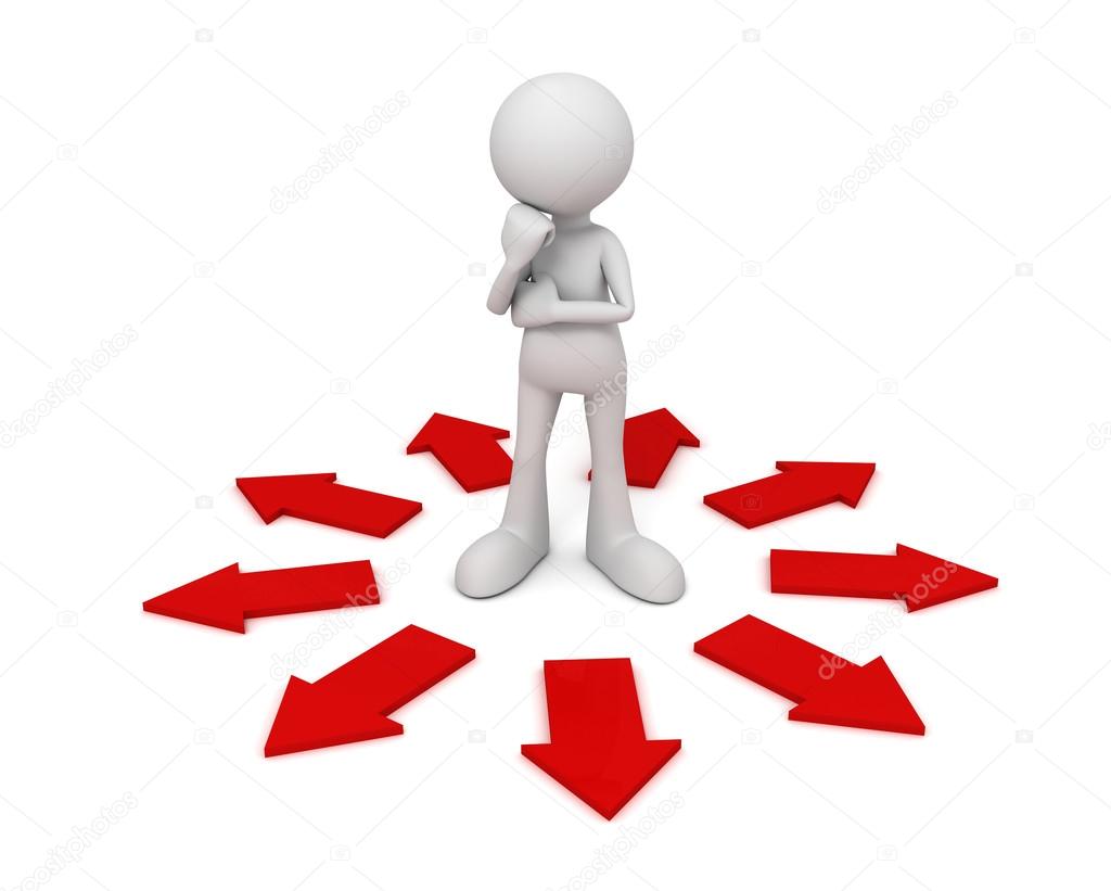 qué camino seguir concepto 3d ilustración 2024