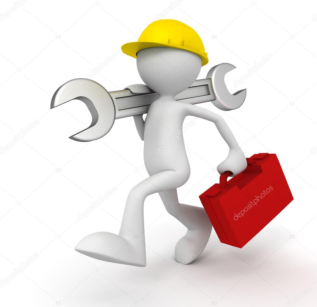 Repair service man 3d illustration Stock Photo by ©mstanley 125669640