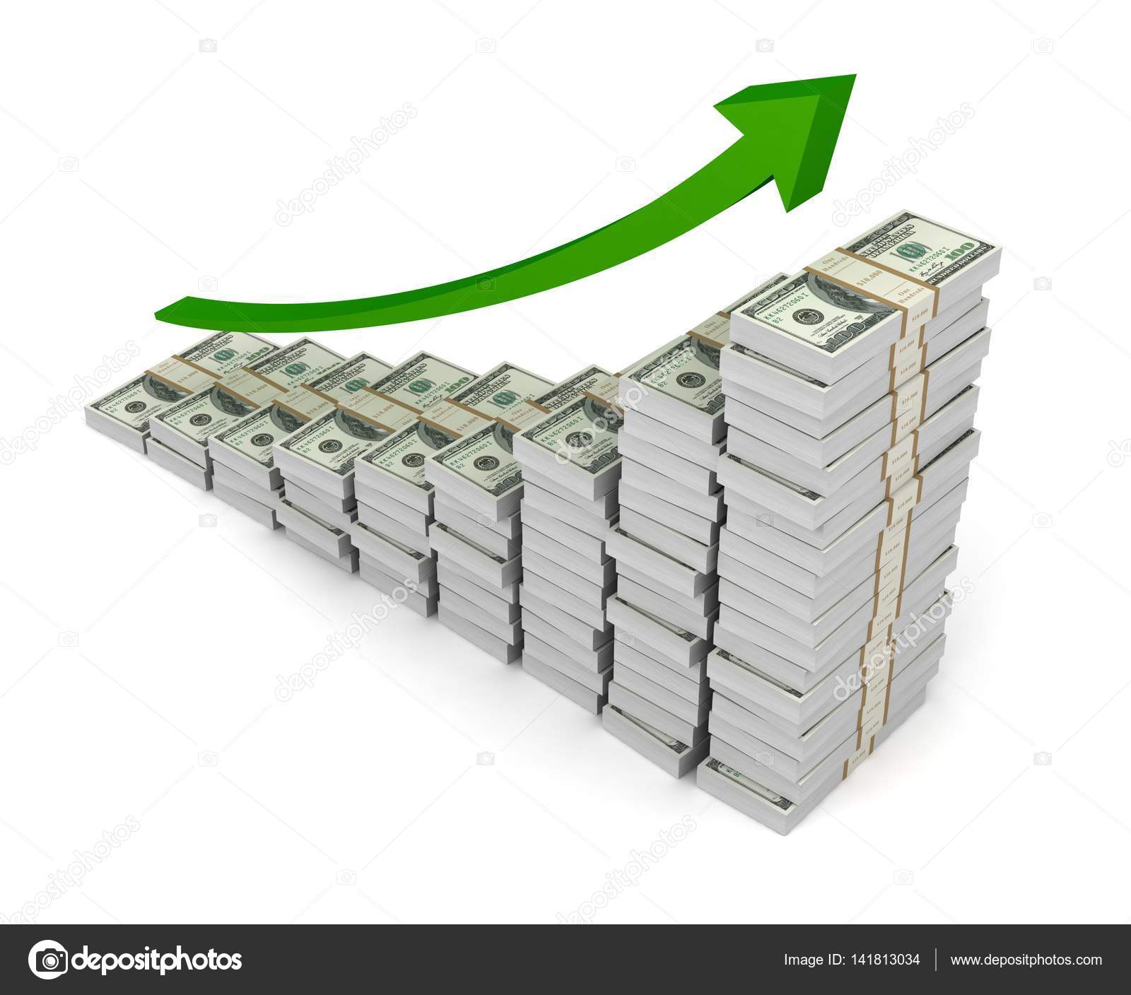 Money graph 3d illustration isolated on white background Stock Photo by ...