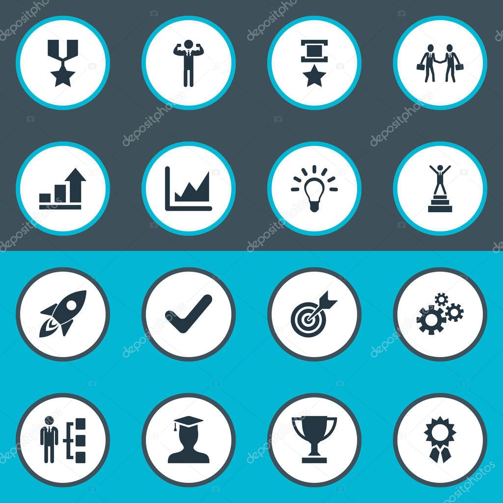 Vector Illustration Set of Simple Winner Icons. Elementos Señal ...