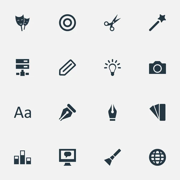 Vector Illustration Set Of Simple Icon Icons. Elements Meal, Rounded ...