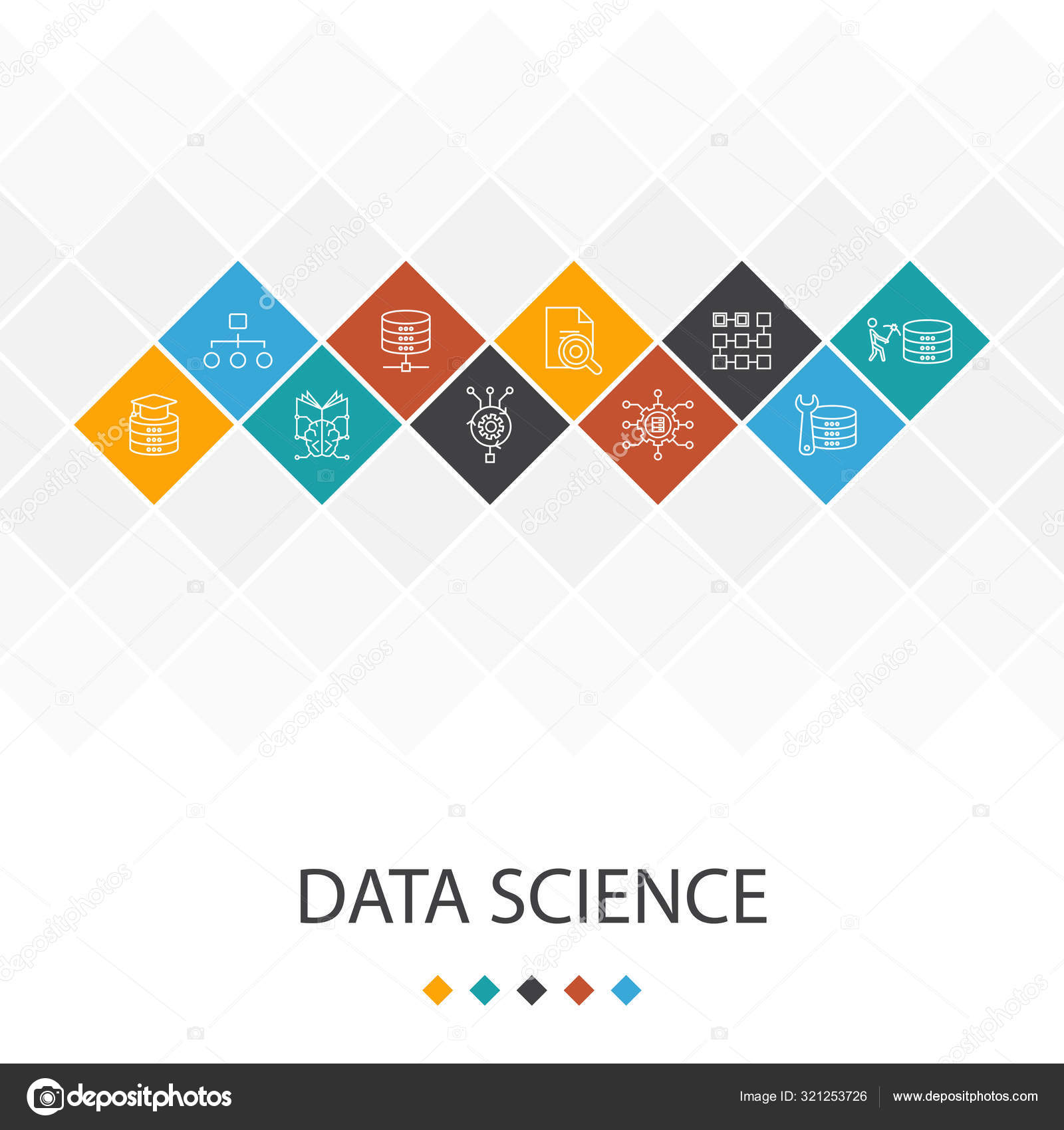 Ciência de dados moderno UI modelo infográficos conceito. machine ...