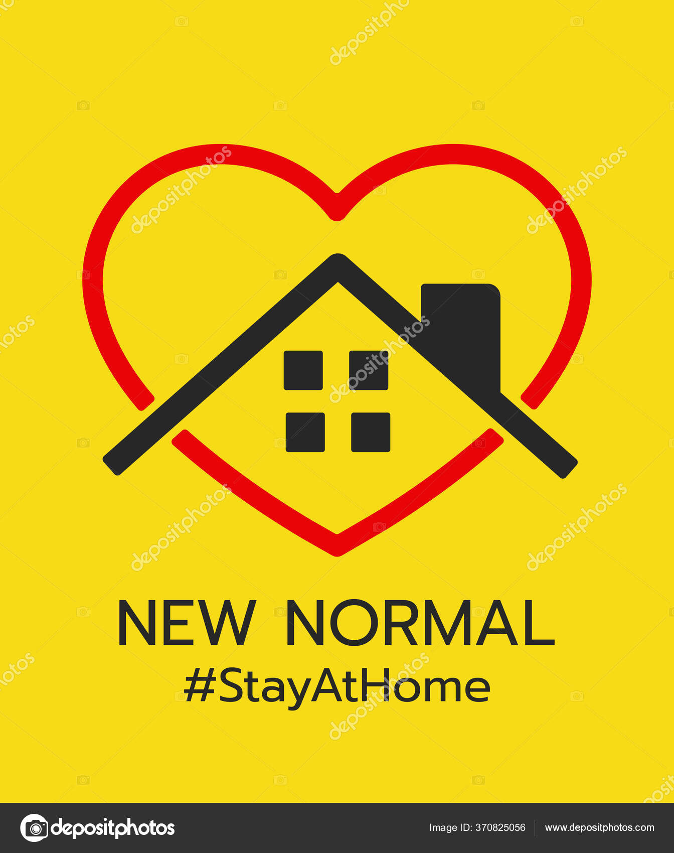 Logo New Normal Stay Home Stay Safe Vector Illustration — Stock Vector ...