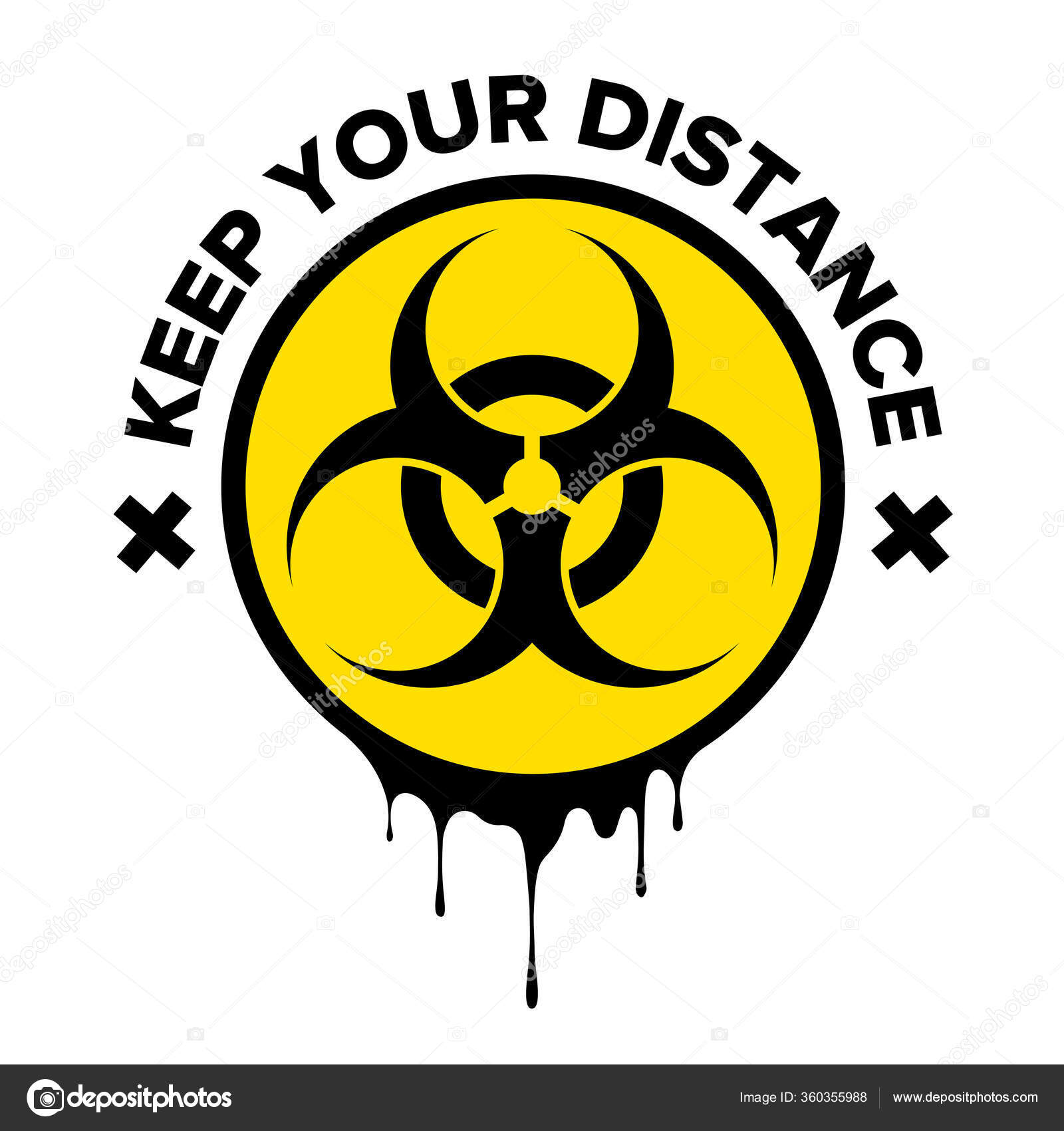 Dripping Biohazard Symbol Keep Your Distance Print Biological Hazard ...