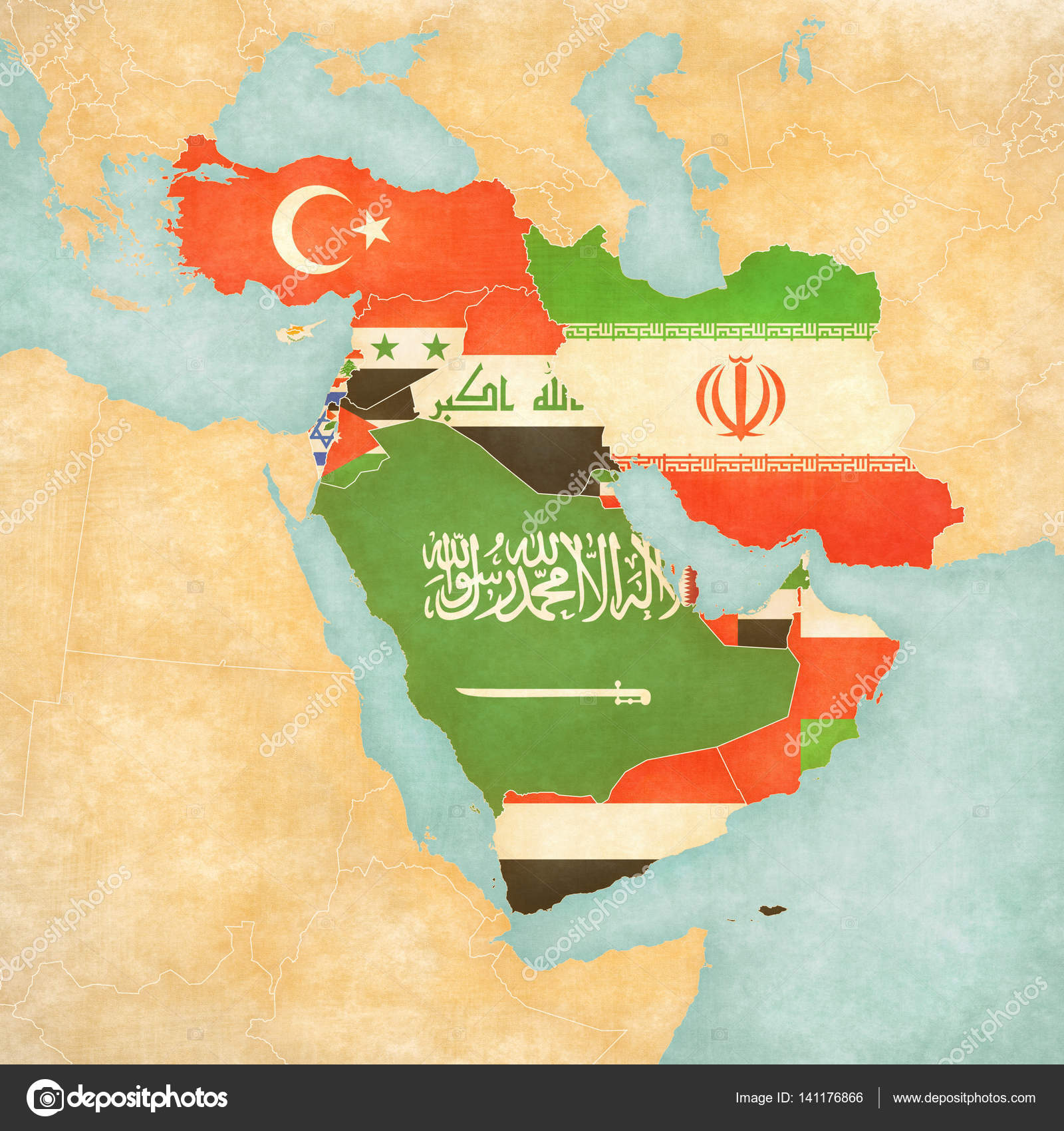 El Mapa De Los Países De Asia
