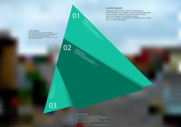 Illustration infographic template with triangle horizontally divided to ...