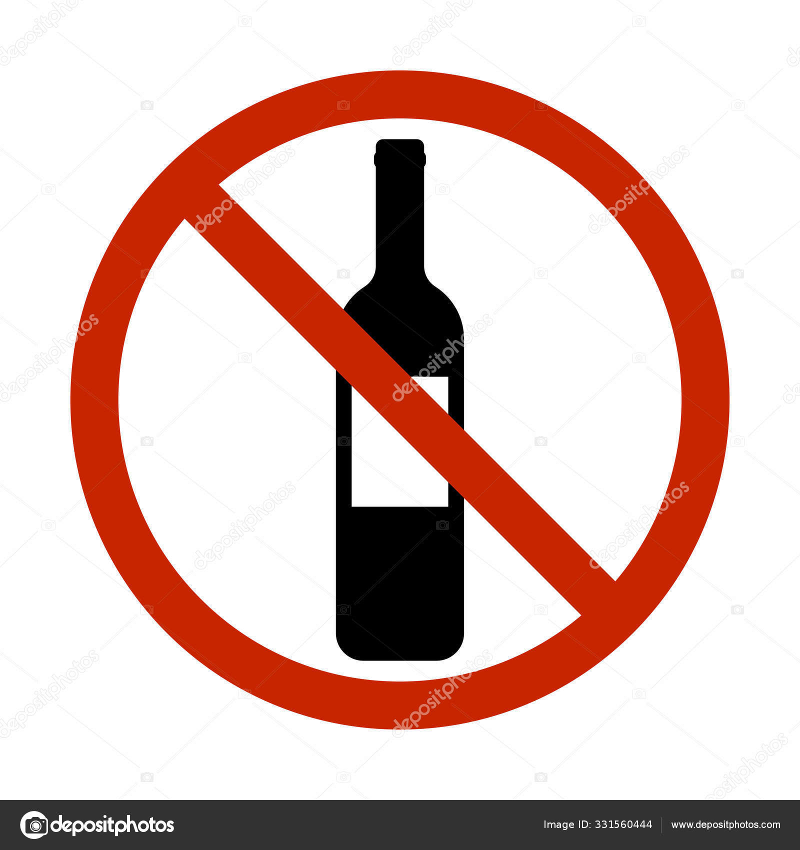 No se permite el alcohol beber vector signo prohibido Vector de stock ...