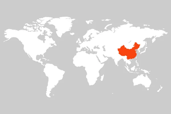 China en el mapa del mundo ilustración vectorial aislado 2024