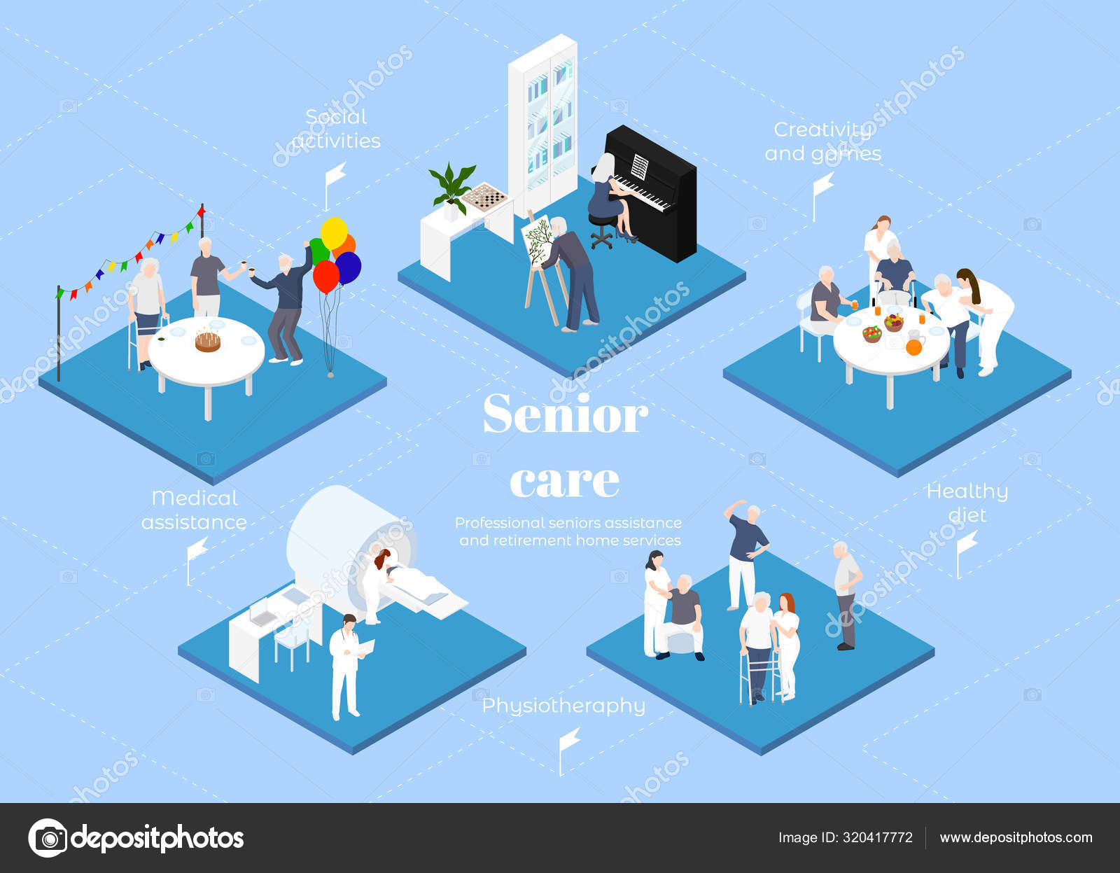 Professional seniors assistance. Stock Vector Image by ©KingVector ...