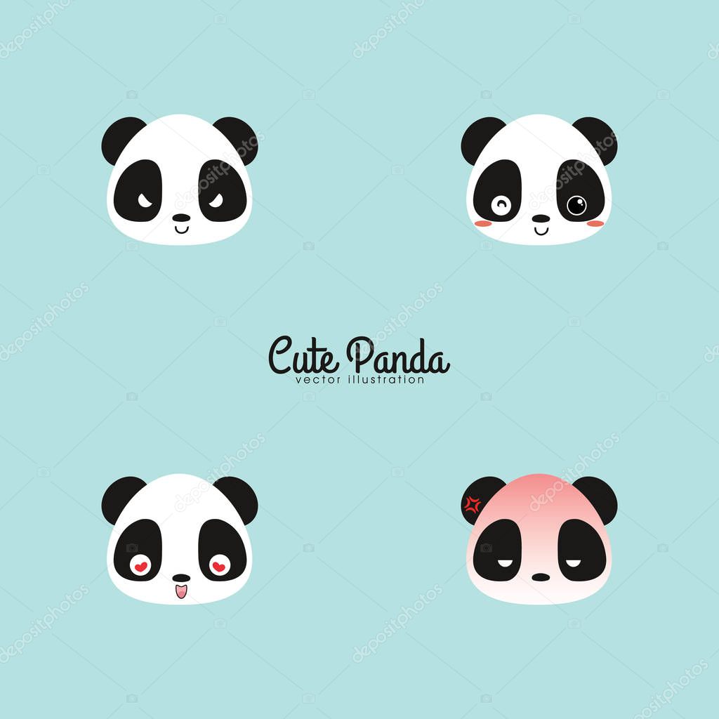 Cute panda faces Stock Vector by ©DAVIDS47 129636066