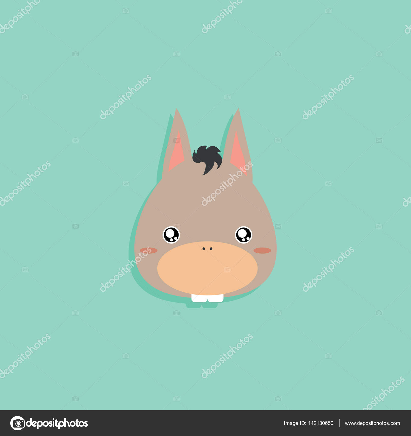 Cartoon donkey face Stock Vector by ©DAVIDS47 142130650