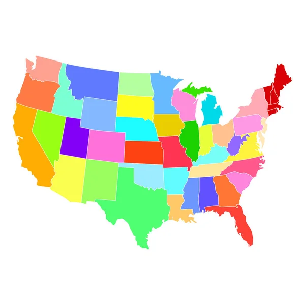 USA, Map of United States Of America with name of states, Americ ⬇ ...