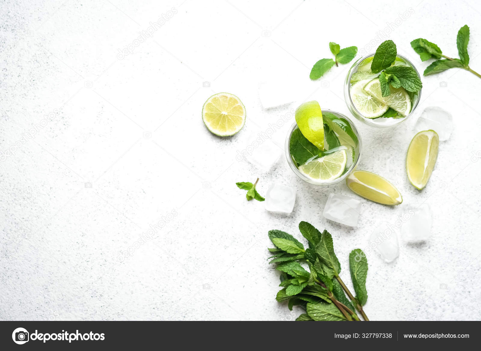 Refreshing Mojito Cocktail Mint Rum Lime Cold Drink Beverage Ice Stock ...