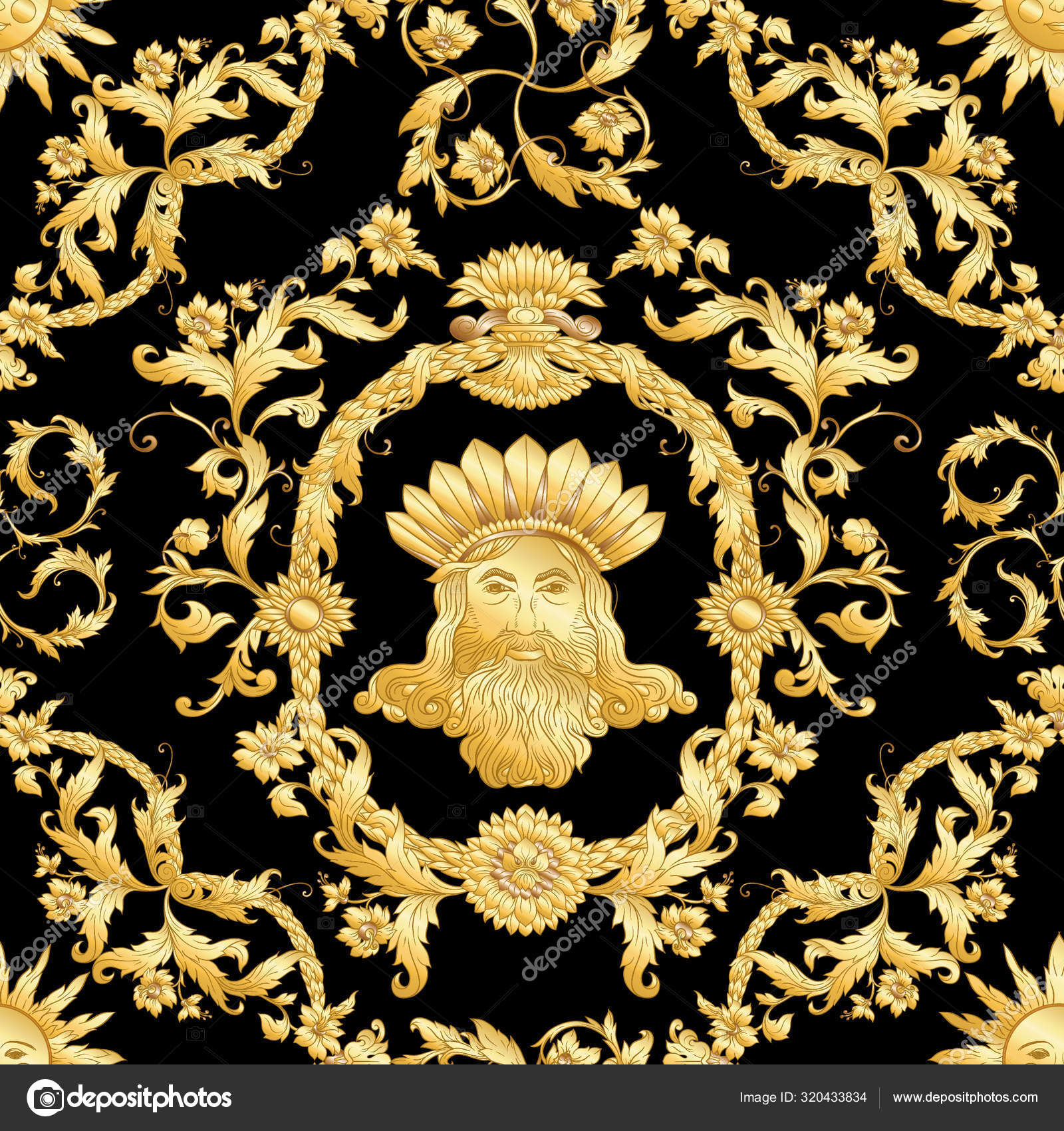 Seamless pattern in baroque, rococo, victorian, Stock Vector Image by ...