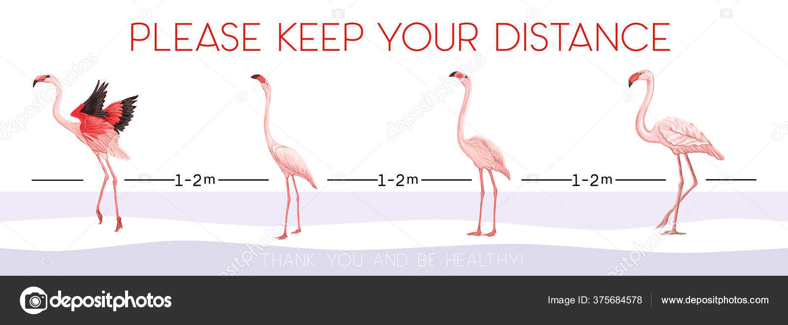 Please keep your distance Poster Stock Vector by ©ElenaBesedina #375684578