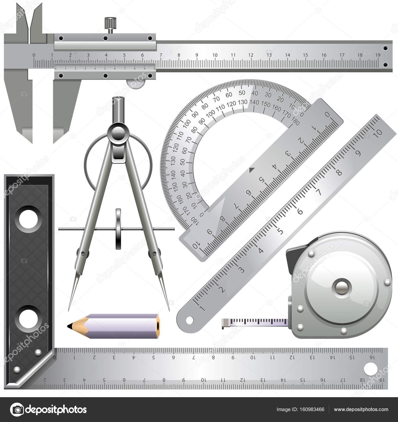 Vector Measuring Tools Stock Vector Image by ©dashadima #160983466