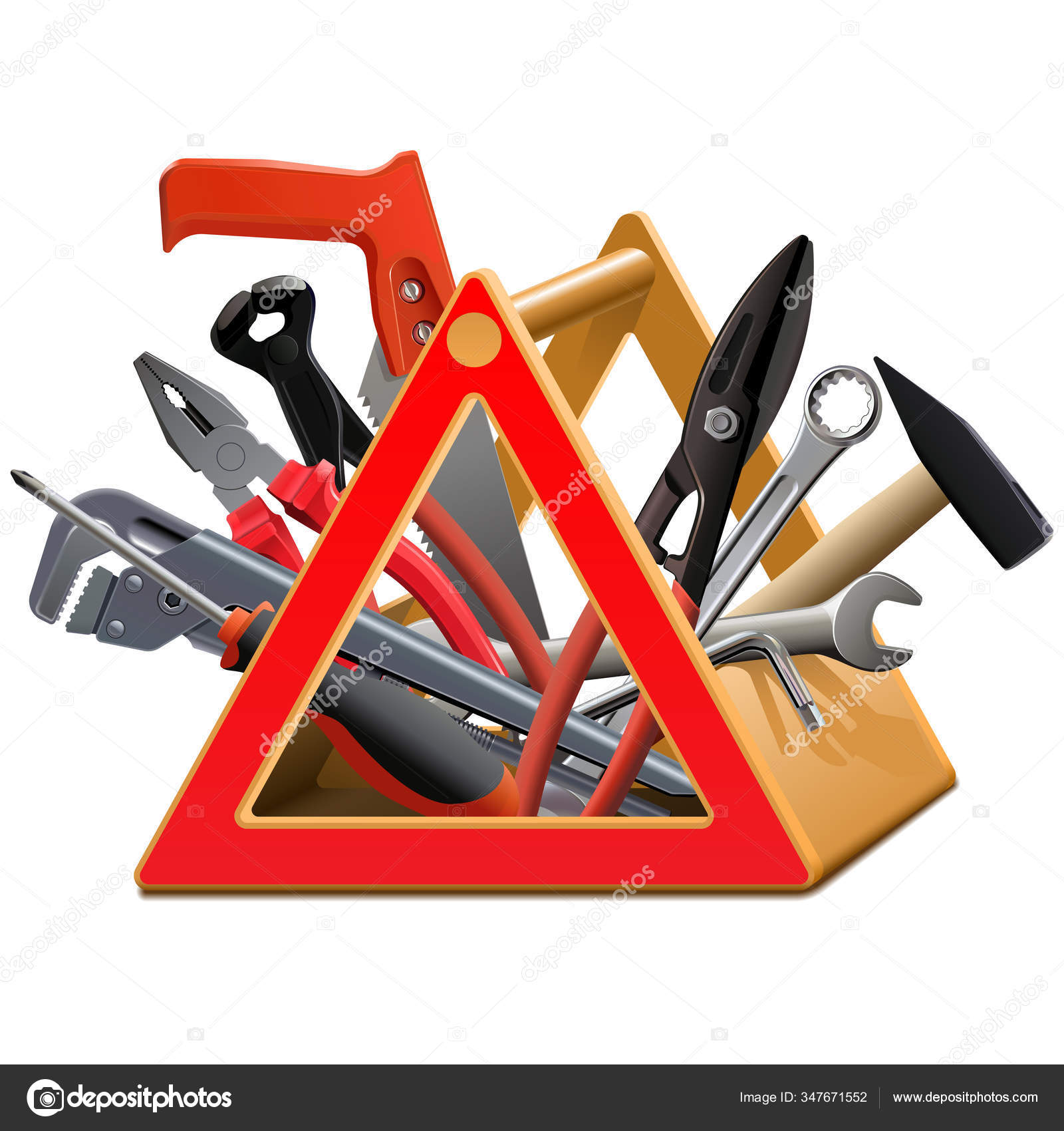 Vector Triangular Toolbox Isolated White Background Stock Vector by ...
