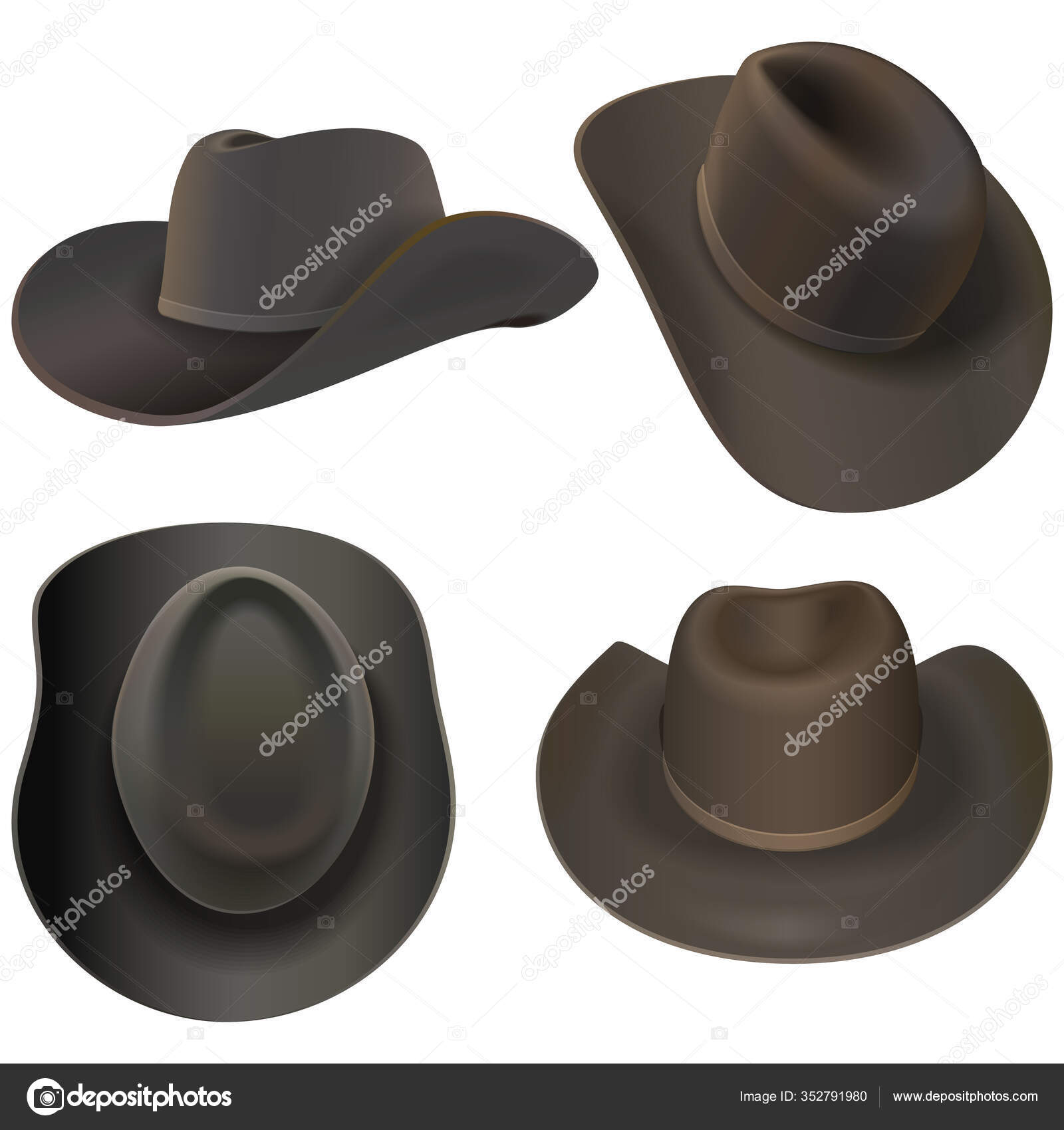 Vector Cowboy Hats Isolated White Background Stock Vector by ©dashadima ...
