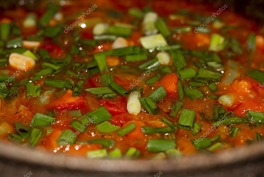 Salsa mexicana ranchera, hecha con cebolla, ajo, chile, semillas de ...