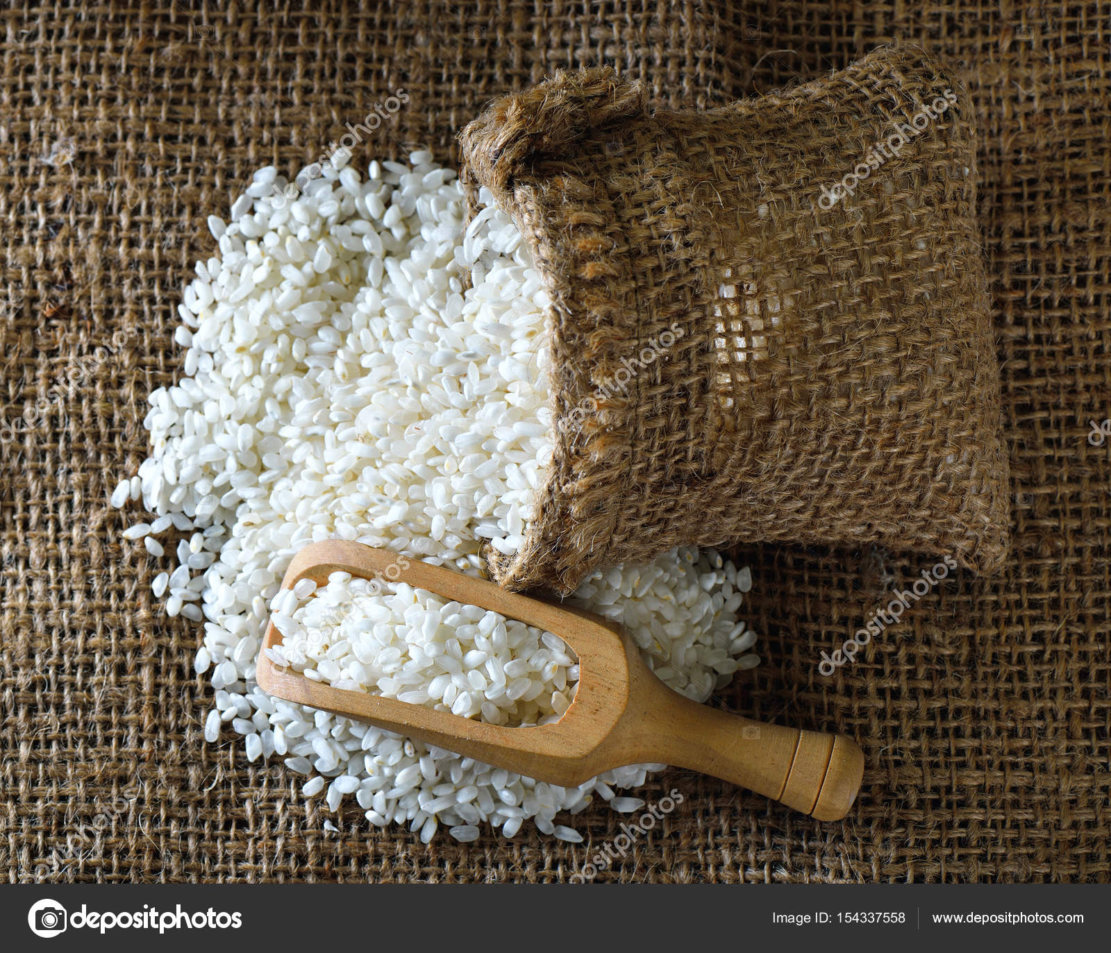 Rice in the sack Stock Photo by ©sommaill 154337558