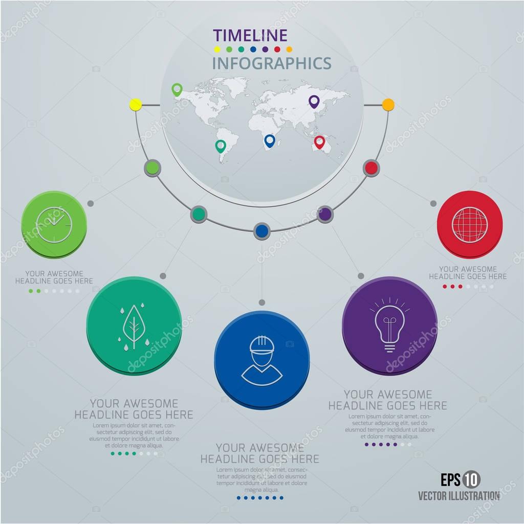 Plantilla de dise o de infograf as de l nea de tiempo. 2024